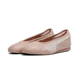 Sneaker Puma "CATCH SOLEIL BALLERINA TOPCAT", Damen, Gr. 37, rose latte, frosted ivory, Puma gold, Synthetik, Schuhe Sneaker, Design auf den Spuren des Puma Speedcat mit Leo-Print