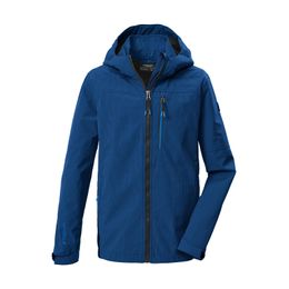 Softshelljacke Killtec "KOS 143 BYS SFTSHLL JCKT", Jungen, Gr. 164, denim, Oberseite: 100% Polyester;R&uuml;ckseite: 100% Polyester;Futter: 100% Polyester, Jacken Softshelljacke, Winddichte, wasserabweisende Softshelljacke mit Karomuster