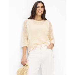 Strickpullover Brax "Style NALA", Damen, Gr. 36, ecru, Strick, 100% Baumwolle, Rundhals, Pullover Strickpullover