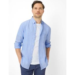 Leinenhemd Brax "Style DANIEL", Herren, Gr. L, Normalgr&ouml;&szlig;en, mittelblau, Web, 100% Leinen, Hemden