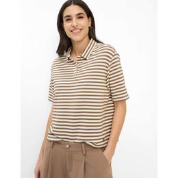 Poloshirt Brax "Style CARA S", Damen, Gr. 38, braun, 67% Viskose, 26% Polyester, 7% Elasthan, Shirts