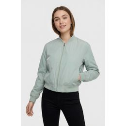 Bomberjacke Only "ONLALMA BOMBER OTW NOOS", Damen, Gr. L, jadeite, Web, Obermaterial: 100% Polyester, unifarben, regular fit taillenbedeckt, Rundhals, Rippb&uuml;ndchen, Jacken Bomberjacke, mit Seitentaschen