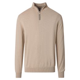 Troyer Casamoda "Casamoda Troyer uni", Herren, Gr. L, beige (659 beige), 100% Baumwolle, Pullover Troyer