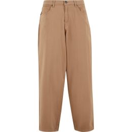Stoffhose Urban Classics "Urban Classics Tapered Twill Baggy Pants", Herren, Gr. 36, Normalgr&ouml;&szlig;en, unionbeige, 99% Baumwolle, 1% Elasthan, unifarben, loose fit, Hosen Stoffhose
