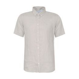 Kurzarmhemd Casual Friday "Kurzarmhemd CFAton", Herren, Gr. XL, N-Gr, beige (chateau gray), Obermaterial: 100% Leinen LI., Hemden