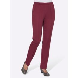 Jerseyhose Classic Basics, Damen, Gr. 42, Normalgr&ouml;&szlig;en, rot (bordeaux), 100% Polyester, unifarben, lang, Hosen Jerseyhose