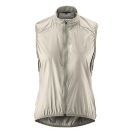Funktionsweste Gonso "Road Vest Wind W", Damen, Gr. 46, grau (hellgrau), 100% Polyester, Westen Funktionsweste, Damen Weste, atmungsaktive Radweste, leichte Windweste, Tight Fit