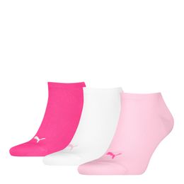 Sneakersocken Puma "Puma UNISEX SNEAKER PLAIN 3P", Herren, Gr. 35-38, rosa (pink lady), Baumwollmischung, Socken Sneakersocken, mit kleinem Logo