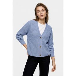 Only CARMAKOMA Damen Strickjacke "CARCAROL NICE L/S CARDIGAN KNT NOOS"blau heron, Gr. S, unifarben, Strick, Obermaterial: 100% Polyacryl, Strickjacken