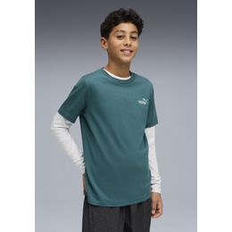 Puma Jungen T-Shirt "ESS 2 COLOR SMALL NO. 1 LOGO TEE B"emerald ice, Gr. 152, bedruckt, Jersey, Obermaterial: 100% Baumwolle, Shirts, Regular Fit,