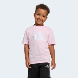 T-Shirt adidas Sportswear "ESSENTIALS KIDS", M&auml;dchen, Gr. 116, clear pink, wei&szlig;, Obermaterial: 100% Baumwolle, normal, Rundhals, Shirts T-Shirt, sportlicher Stil, Kurzarm, aus Baumwolle