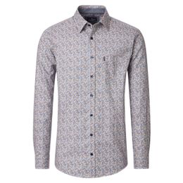 Langarmhemd Casamoda "Casamoda Freizeithemd Print", Herren, Gr. XXL, Normalgr&ouml;&szlig;en, blau, 100% Baumwolle, bedruckt, l&auml;ssig geschnitten, Hemden