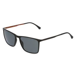 Jaguar J 7619 | Herren-Sonnenbrille | Fassung: Vollrand, Quadratisch, Kunststoff, Schwarz Matt | Glasfarbe: Grau