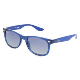 Ray Ban Junior Ray-Ban Junior RJ 9052S NEW WAYFARER | Kinder-Sonnenbrille | Fassung: Vollrand, Quadratisch, Kunststoff, Blau Transparent | Glasfarbe: Grau