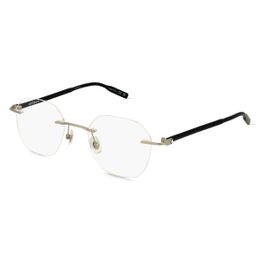 Montblanc MB0223O Brille Unisex | Fassung: Vollrand, Rund, Silber Schwarz