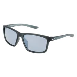 Nike VALIANT FJ1996 | Unisex-Sonnenbrille | Fassung: Vollrand, Quadratisch, Kunststoff, Grau Schwarz | Glasfarbe: Grau Spiegel Silber