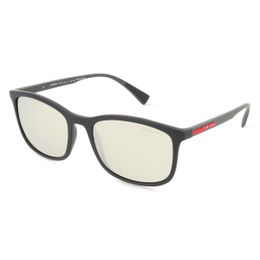 Prada Linea Rossa Sunglasses Prada Linea Rossa PS01TS | Herren-Sonnenbrille | Fassung: Vollrand, Eckig, Kunststoff, Schwarz Grau | Glasfarbe: Grau Spiegel Silber