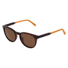 Timberland TB9256 | Unisex-Sonnenbrille | Fassung: Vollrand, Panto, Acetat Spritzguss, Havanna Dunkel | Glasfarbe: Braun