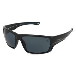 Timberland TB00002 | Herren-Sonnenbrille | Fassung: Vollrand, Quadratisch, Kunststoff, Schwarz Gl&auml;nzend | Glasfarbe: Grau