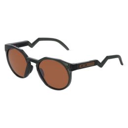 Oakley OO9242 HSTN | Herren-Sonnenbrille | Fassung: Vollrand, Rund, Kunststoff, Gr&uuml;n | Glasfarbe: Grau