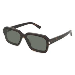 SAINT LAURENT SL 611 | Herren-Sonnenbrille | Fassung: Vollrand, Quadratisch, Acetat, Havanna | Glasfarbe: Grau