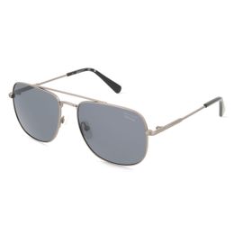 Gant GA00035 | Herren-Sonnenbrille | Fassung: Vollrand, Pilot, Metall, Grau Gl&auml;nzend | Glasfarbe: Grau