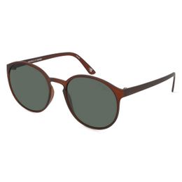 Le Specs SWIZZLE TR | Unisex-Sonnenbrille | Fassung: Vollrand, Rund, Kunststoff, Burgunder Rot | Glasfarbe: Gr&uuml;n