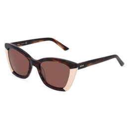 Mexx Eyes 6514 | Damen-Sonnenbrille | Fassung: Vollrand, Butterfly, Kunststoff, Havanna Beige | Glasfarbe: Braun