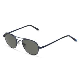 Fielmann BD 467 SUN CL | Kinder-Sonnenbrille | Fassung: Vollrand, Panto, Edelstahl, Blau Matt | Glasfarbe: G15