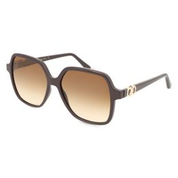 Ferragamo SF1083S | Damen-Sonnenbrille | Fassung: Vollrand, Eckig, Kunststoff, Braun Dunkel | Glasfarbe: Braun Verlaufend