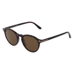 Tom Ford FT 0904 AURELE | Herren-Sonnenbrille | Fassung: Vollrand, Rund, Acetat, Havanna Gl&auml;nzend | Glasfarbe: Braun