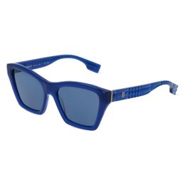 Burberry BE4391 | Damen-Sonnenbrille | Fassung: Vollrand, Quadratisch, Acetat, Blau Gl&auml;nzend | Glasfarbe: Blau