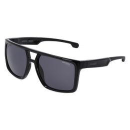 Carrera CARDUC 018/S | Herren-Sonnenbrille | Fassung: Vollrand, Pilot, Kunststoff, Schwarz Gl&auml;nzend | Glasfarbe: Grau