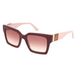 K by KARL LAGERFELD Karl Lagerfeld KL6057S | Damen-Sonnenbrille | Fassung: Vollrand, Quadratisch, Zylonit (Celluloseacetat), Burgunder | Glasfarbe: Rot Verlaufend