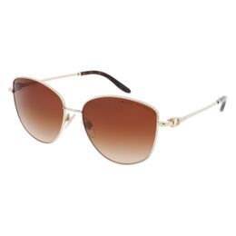 Polo Ralph Lauren RL7079 THE VIVIENNE | Damen-Sonnenbrille | Fassung: Vollrand, Rund, Metall, Gold Hell | Glasfarbe: Grau Verlaufend