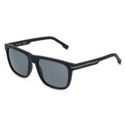 Lacoste L959S | Herren-Sonnenbrille | Fassung: Vollrand, Quadratisch, Kunststoff, Schwarz Matt | Glasfarbe: Gr&uuml;n