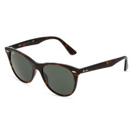 Ray-Ban RB 2185 WAYFARER II | Unisex-Sonnenbrille | Fassung: Vollrand, Butterfly, Acetat, Havanna | Glasfarbe: Gr&uuml;n