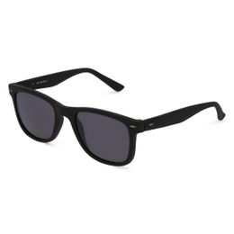 Fielmann MC 534 SUN CL TOBY | Unisex-Sonnenbrille | Fassung: Vollrand, Quadratisch, Propionat, Schwarz Matt | Glasfarbe: Grau Spiegel Silber