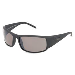 Boll&eacute; Boll&eacute; KING | Unisex-Sonnenbrille | Fassung: Vollrand, Quadratisch, Kunststoff, Schwarz Matt | Glasfarbe: Grau