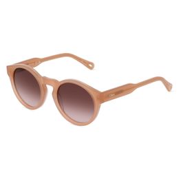 Chlo&eacute; Chlo&eacute; CH0158S | Unisex-Sonnenbrille | Fassung: Vollrand, Panto, Kunststoff, Lachs Gl&auml;nzend | Glasfarbe: Braun Verlaufend