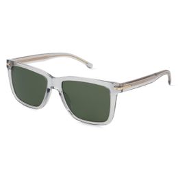 HUGO BOSS Boss 1598/S | Herren-Sonnenbrille | Fassung: Vollrand, Quadratisch, Acetat, Grau | Glasfarbe: Gr&uuml;n