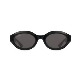 Gucci GG1579S | Damen-Sonnenbrille | Fassung: Vollrand, Oval, Kunststoff, Schwarz | Glasfarbe: Grau