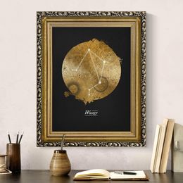 Bilderwelten Bild mit Barockrahmen Antik Spirituell Digital Art Barock gold - Sternzeichen Waage Grau Gold - Sternzeichen Jugendzimmer