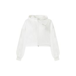 Puma Zip-Up Hoodie 'ESSENTIALS' female White size S
