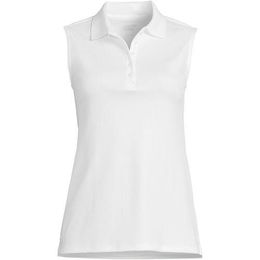 LANDS' END &Auml;rmelloses Supima-Poloshirt, Damen,  Wei&szlig;, Baumwolle, by Lands' End