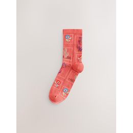 next Socken Damen Gr&ouml;&szlig;e 36/41 sand / hummer / hellpink / rot