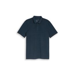 Tom Tailor Denim Herren Piqu&eacute; Poloshirt aus Baumwolle, blau, Meliert, Gr. XXL