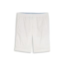 Tom Tailor Herren TTREGULAR Shorts mit Leinenanteil, wei&szlig;, Uni, Gr. M