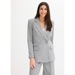 bonprix Nadelstreifen Blazer, grau, Gr.48, eleganter Nadelstreifen Blazer