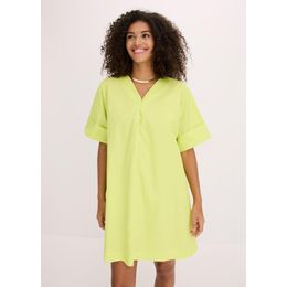 bonprix Tunika-Kleid aus reiner Bio-Baumwolle, gelb, Gr.36, Ausgestelltes Tunika-Kleid mit V-Ausschnitt und kurzen &Auml;rmeln, 100% Baumwolle (organic)